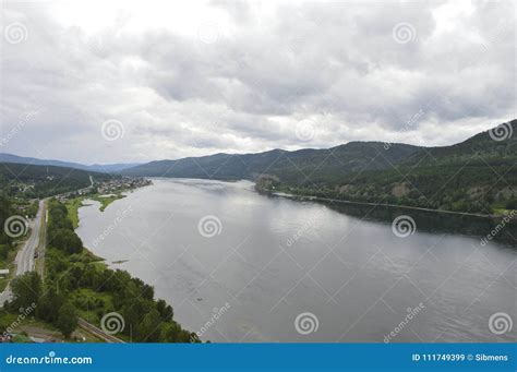 View Of The Yenisei From A Bird`s Eye View Stock Image Image Of