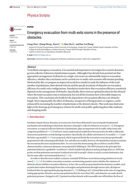 Emergency Evacuation From Multi Exits Rooms In The Presence Of