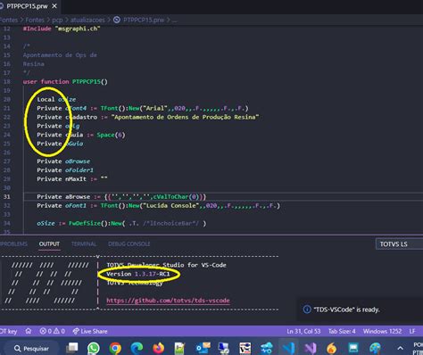 Declaração de variável não fica em destaque Issue totvs tds vscode GitHub