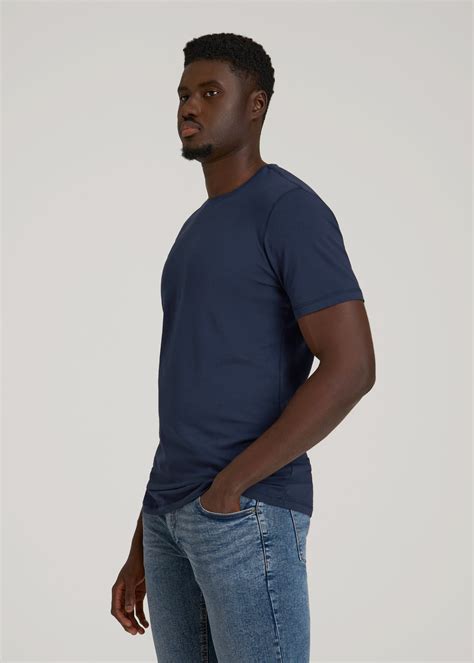 Essential Slim Fit Crewneck Mens Tall Tees Navy American Tall