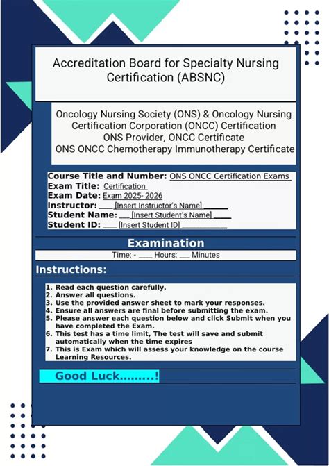 Ons Certification Renewal Exam 1 Ons Oncc Chemotherapy Immunotherapy