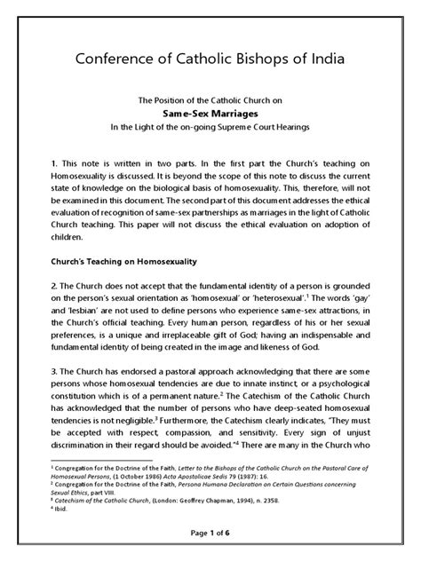 Ccbi Postion On Same Sex Marriage Download Free Pdf Catholic Church