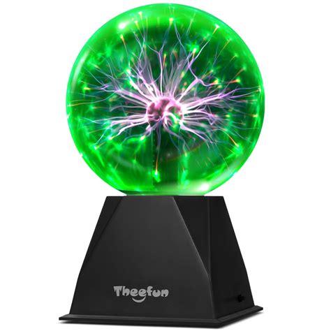 Theefun Green Plasma Ball 6 Inch Plasma Globe Touch And Sound Sensitive