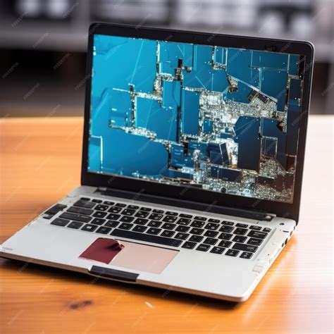 premium ai image a broken screen faulty keyboard or malfunctioning ports