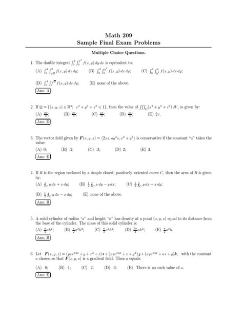 Final Sample Problems Pdf Flux Integral