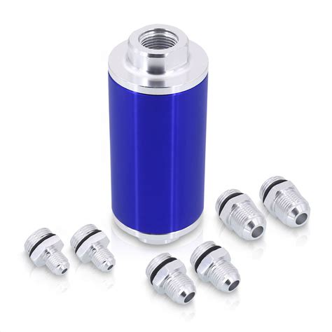 Universal High Flow Inline Fuel Filter Kit Blue Parts Agent