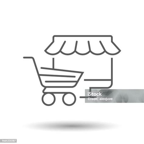 전자 상거래 라인 아이콘입니다 온라인 쇼핑 라인 기호입니다 온라인 상점 디자인 벡터 구매에 대한 스톡 벡터 아트 및 기타 이미지 구매 단순함 디자인 Istock