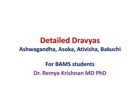 Dravya Detailed Dravyas For Bams Pptx