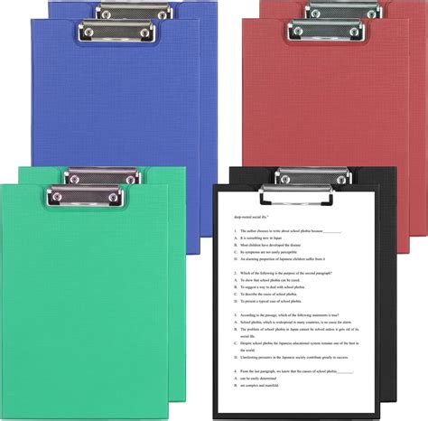 8 Pcs A4 Clipboard With Cover Clipboard Folder A4 Foldover Clip