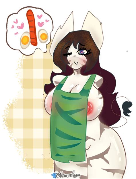 Rule 34 Big Breasts Brown Hair Covered Breasts Covered Pussy Eggs Furry Green Apron Heart Hot