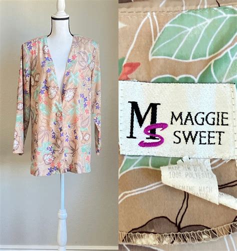 1990s Tunic Floral Blazer Vintage Long Line Jacket Etsy