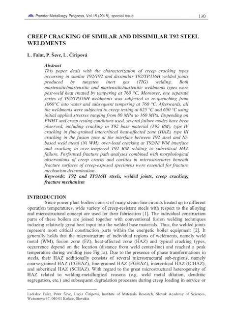 Pdf Creep Cracking Of Similar And Dissimilar T92 Steel Creep