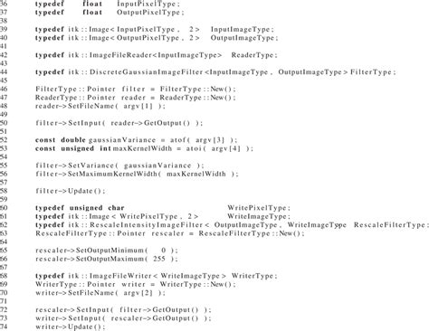 A Typical Itk Example With Templates Which Reads An Image Runs A