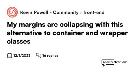 My Margins Are Collapsing With This Alternative To Container And