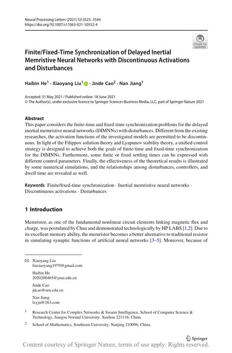 Finite Fixed Time Synchronization Of Delayed Inertial Memristive Neural Networks With