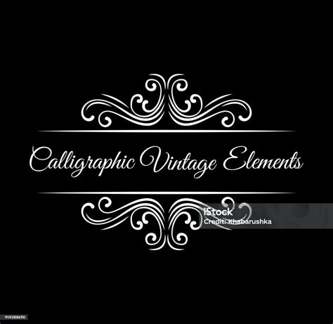 화려한 붓글씨 빈티지 요소 구분선 페이지 장식 Swirly 선 스크롤 선조 요소입니다 벡터입니다 0명에 대한 스톡 벡터 아트 및