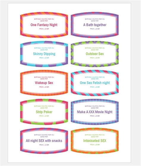Naughty Birthday Coupons Best Seller Top Seller Printable Etsy