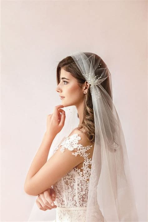 Juliet Cap Veil Soft Tulle Wedding Veil With Crystals Boho Style