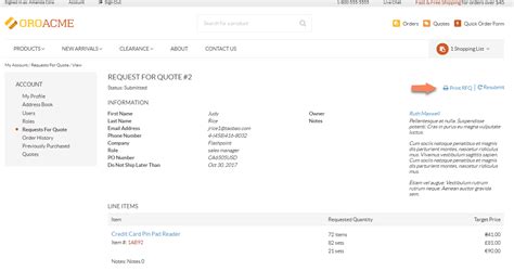 Manage Requests For Quote In The Storefront Orocommerce Orocrm And