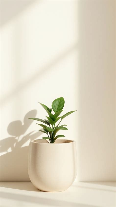 Минималистичный фон с зеленым растением для ваших сторис · Фоны для