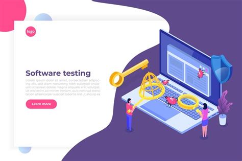 premium vector software or application testing isometric concept
