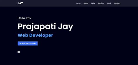 Jay Prajapati On Linkedin Webdevelopment Portfolio Html Css Javascript Coding