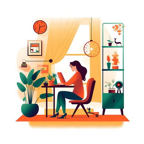 Premium Ai Image A Woman Sits At A Table In Front Of A Window With A Clock On The Wall