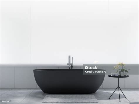 서리가 내린 유리 창 3d 렌더링이있는 최소한의 스타일의 욕실 0명에 대한 스톡 사진 및 기타 이미지 0명 개념 건축 Istock