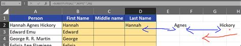 Extract First Last And Middle Name With Formulas Excel And Adam