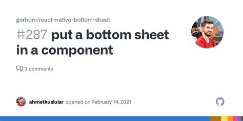 put a bottom sheet in a component · issue 287 · gorhom react native bottom sheet · github