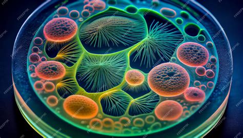 Premium Photo Colorful Microscopic World Reveals Cellular Diversity