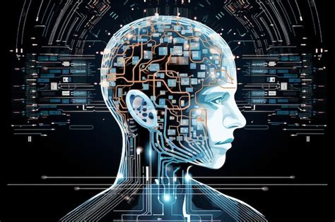 Premium Ai Image Futuristic Human Tech Brain