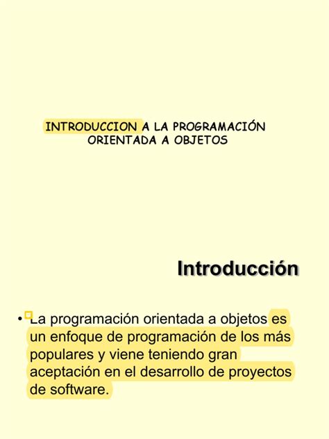 Introduccion A Poo Pdf Objeto Informática Programación