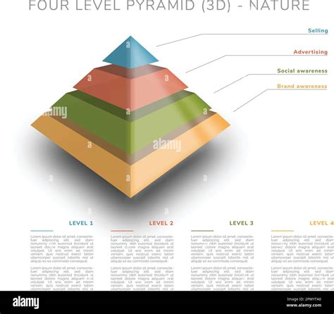 Four Level Pyramid 3d Nature Colors Stock Vector Image And Art Alamy