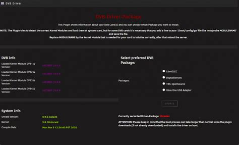 Plugin DVB Driver Plugin Support Unraid
