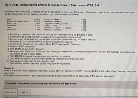 solved e3 9 algo analyzing the effects of transactions in