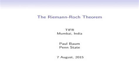 Pdf The Riemann Roch Theorem Dokumen Tips