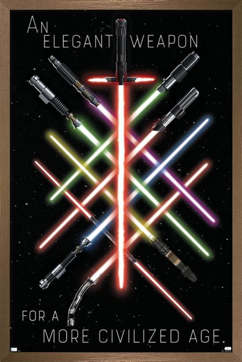 Star Wars Lightsaber Group Wall Poster 14725 X 22375 Framed