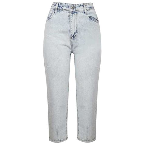 قیمت و خرید شلوار جین زنانه دکسونری مدل 256006847 مام استایل قد نود رنگ یخی