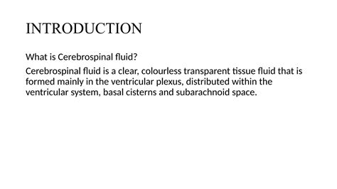 Cerebrospinal Fluid Flow Powerpointppt Pptx
