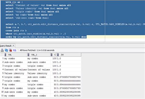 Oracle Database Sql Select Strings Which Have Equal Words Stack