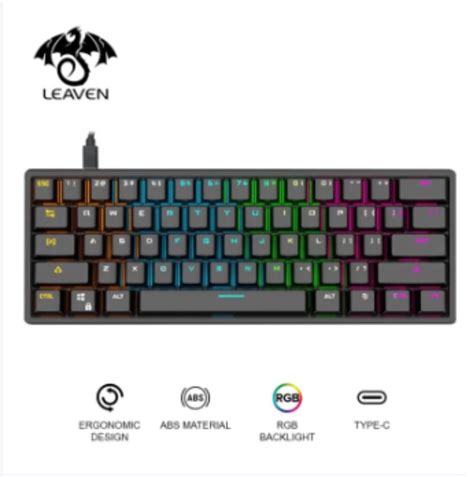 Leaven K620 Mechanical Keyboard 61 Keys Hot-swappable RGB Backlit ...