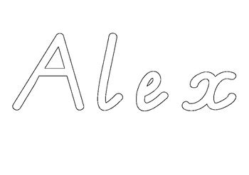 Victorian Modern Cursive Name Practise Alex By Katie Healy TPT