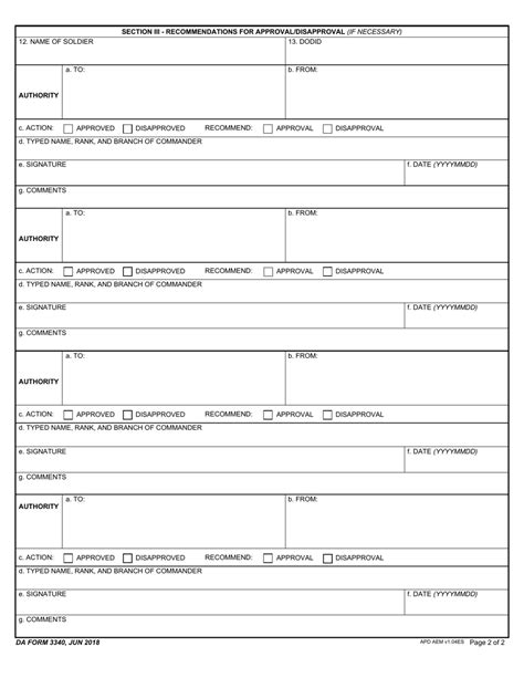 Da Form 3340 Fill Out Sign Online And Download Fillable Pdf Templateroller