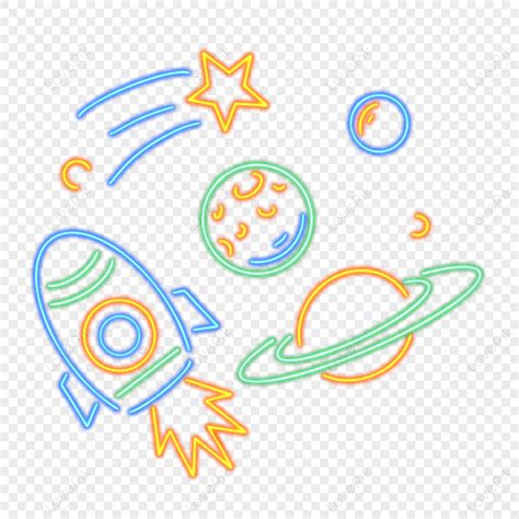 네온 우주 일러스트 일러스트선 하늘속도위성그래픽 Png 일러스트 무료 다운로드 Lovepik