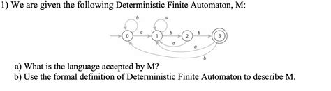 solved 1 we are given the following deterministic finite
