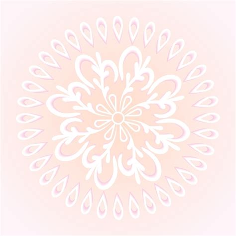 Premium Vector Vector Circular Pattern Of A Volumetric Flower On A Beige Background Drawing