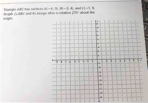 Solved Triangle Abc Has Vertices A 4 0 B 3 4 And C 1 1 Graph Abc And Its Image After
