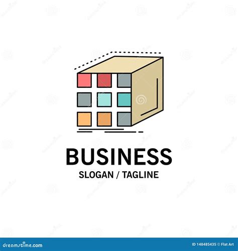 Abstract Aggregation Cube Dimensional Matrix Flat Color Icon Vector