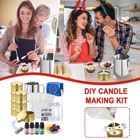 Beeswax Candle Making 40ml Wax Etc Kit Candle Jar Wick Including Diy Box Spoon Home Diy Rose